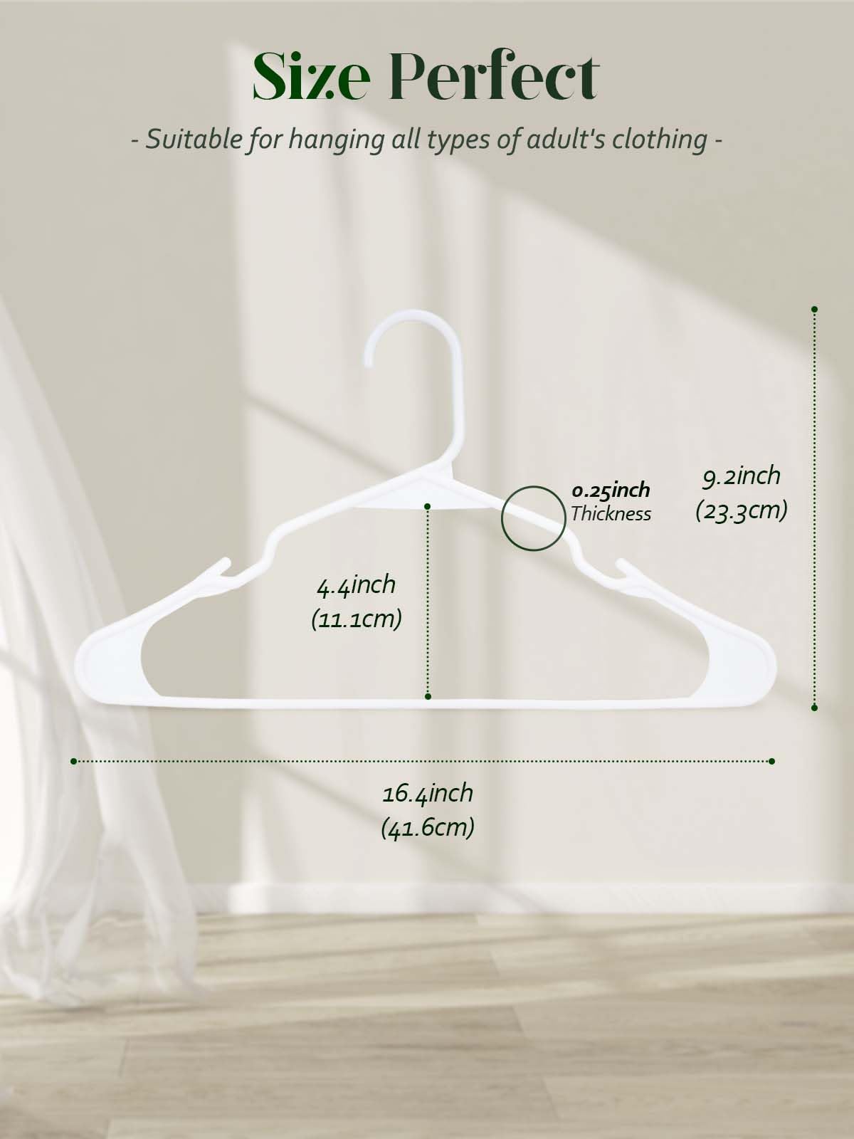 Cozymood Plastic Notched Hangers 20 Pack, Space Saving Tubular Clothes Hangers White, Slim Non-Slip Heavy Duty Plastic Hangers for Everyday Use, Standard Closet Hanger for Shirts, Coats, Dress, Skirts
