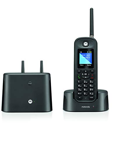 Motorola O211 DECT 6.0 Long Range Cordless Phone - Wireless Phones for Home & Office Phone with Answering Machine - Indoors and Outdoors, Water & Dust Resistant, IP67 Certified - Black, 1 Handset