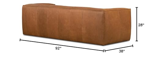 POLY & BARK Capa Sofa in Full-Grain Pure-Aniline Italian Tanned Leather in Saddle Tan