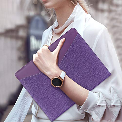 Toplive Padfolio 3 Ring Binder (1'' Round Ring) Business Portfolio Folder for Interview, Conference and Presentation, Purple