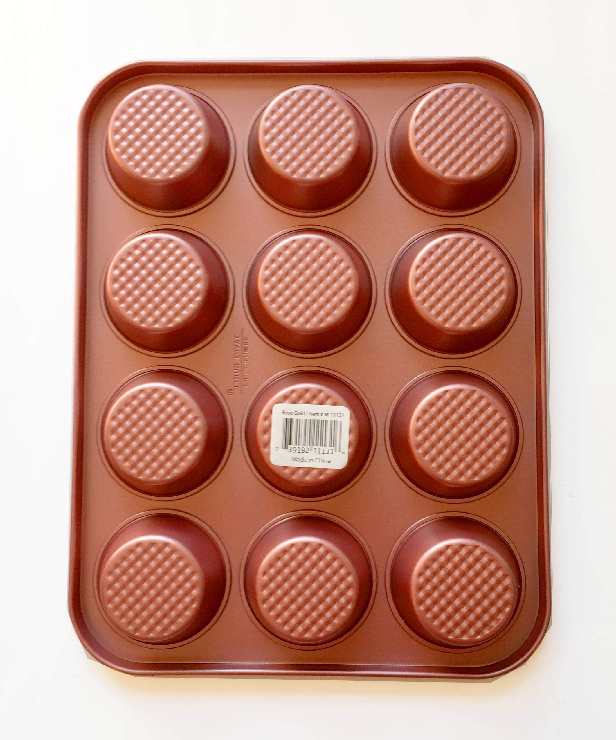 Alitaver David Burke Kitchen Commerical Weight 12 Cup Muffin Rose Gold Bakeware