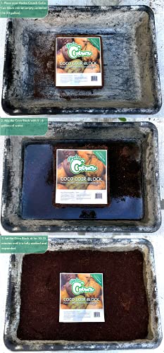 Hydro Crunch CB801 Coco Coir 2.5 Cubic Ft Block of Soiless Growing Media, Brown