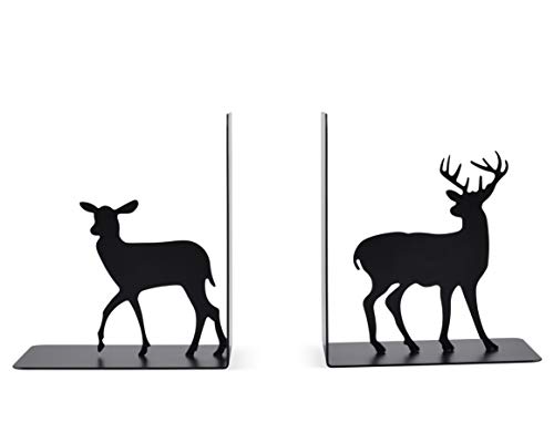 Decorative Metal Deer Bookends, Bookends for Shelves, Book Holders, Book Shelf Organizer, Desk Organizer, Heavy Duty Non-Skid Bookends, Living Room Decor, Home Decor, Creative Gift