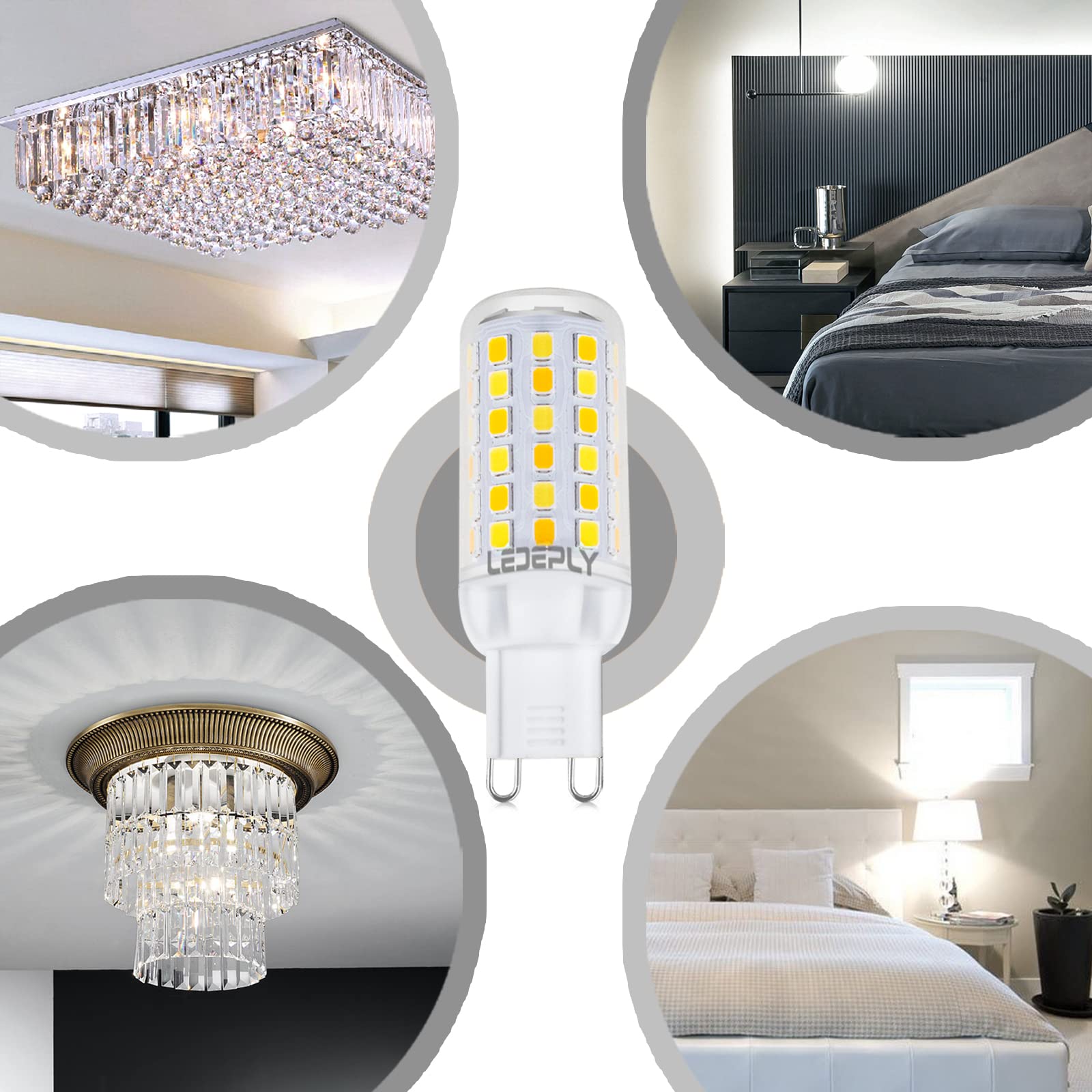 5W=40W, LED Smart Bulb, A15 Globe Shape, Compatible with Alexa, Google Home, E12, Dimmable, WiFi, Color Changing, Tunable White 2700K-6500K, G45 Ceiling Fan Light Bulbs, 2 Pack, No hub Required