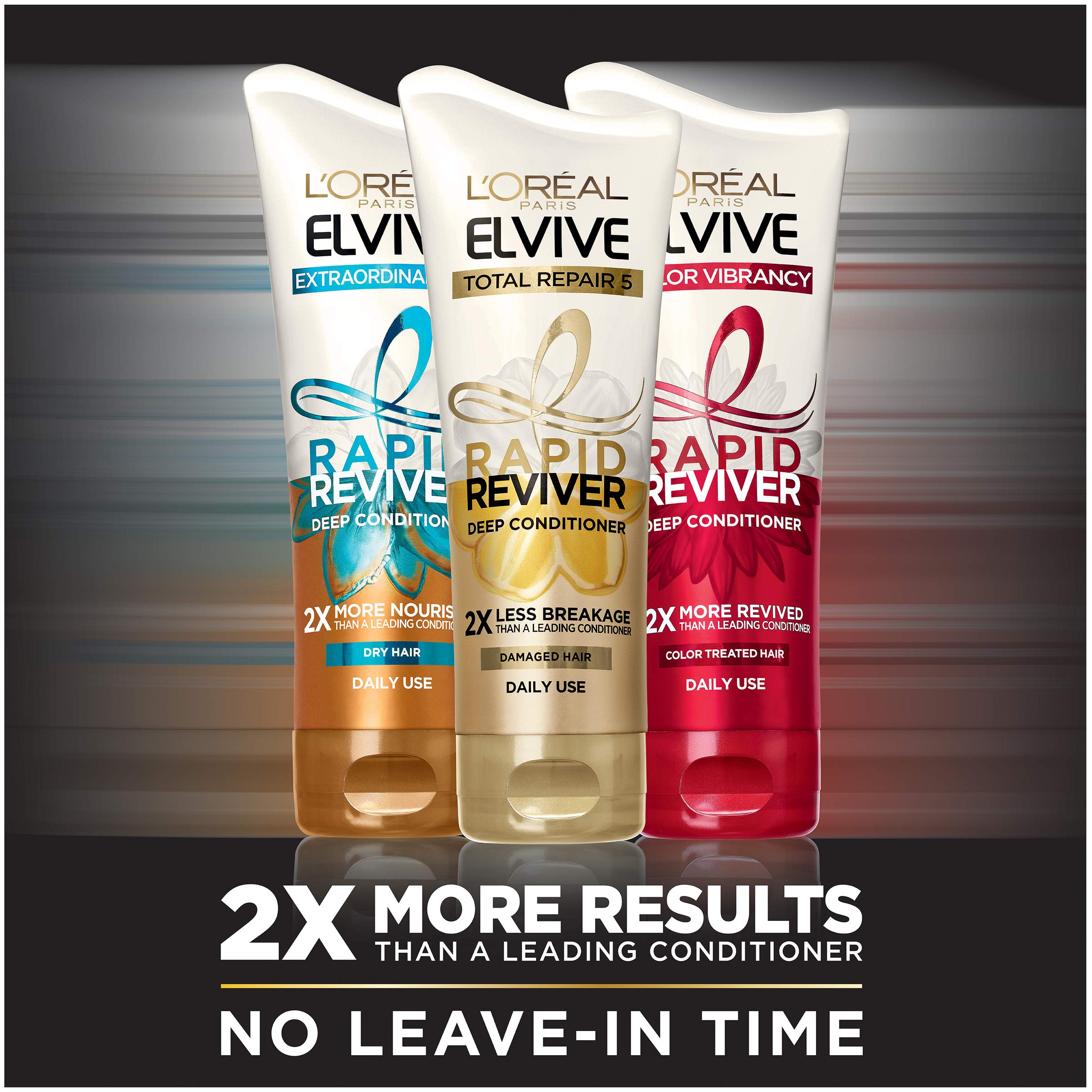 L’Oréal Paris Elvive Color Vibrancy Rapid Reviver Deep Conditioner, Repairs Damaged Color-Treated Hair, No Leave-In Time, with Damage Repairing Serum and Antioxidants, 6 oz.