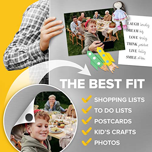 Magnetic Squares, Rectangles and Circles with Self Adhesive Backing - Peel & Stick Magnetic Dots and Squares - Flexible Sticky Magnets - Sheets is Alternative to Magnetic Stickers, Tape and Labels