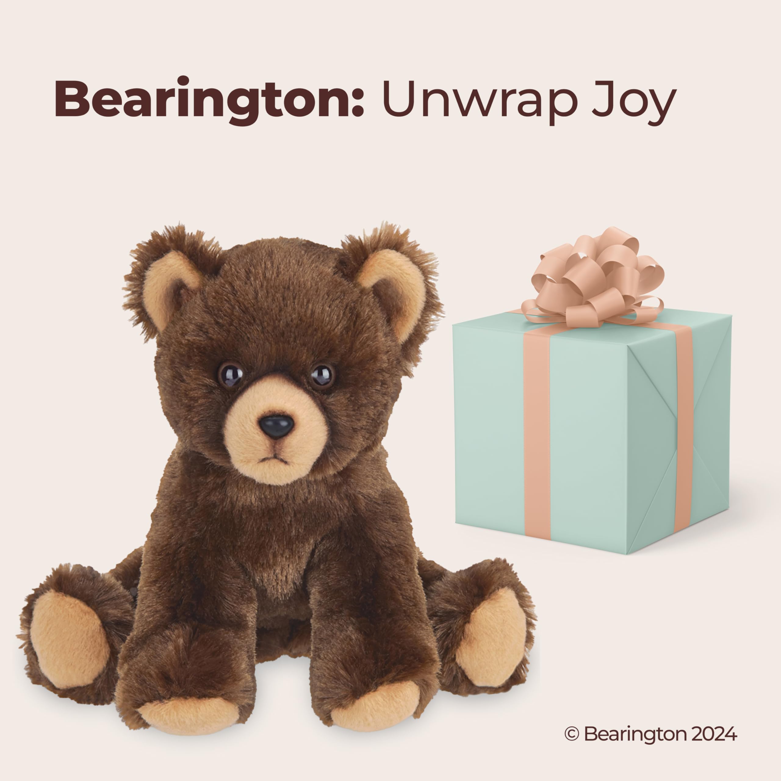 Bearington Lil' Grizby The Brown Grizzly Teddy Bear Plush, 7 Inch Bear Stuffed Animal