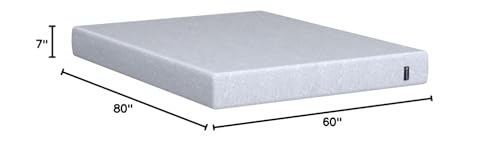 Serta - 7 inch Cooling Gel Memory Foam Mattress, Queen Size, Medium-Firm, Supportive, CertiPur-US Certified, 100-Night Trial, for Ewe - Grey