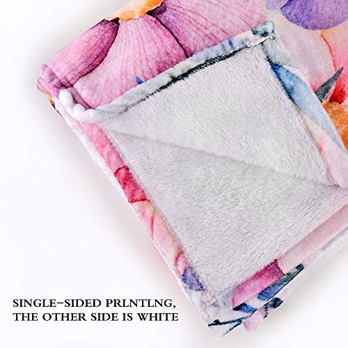 QH 58 x 80 Inch Painted Rainbow Pattern Super Soft Throw Blanket for Bed Couch Sofa Lightweight Travelling Camping Throw Size for Kids Adults All Season