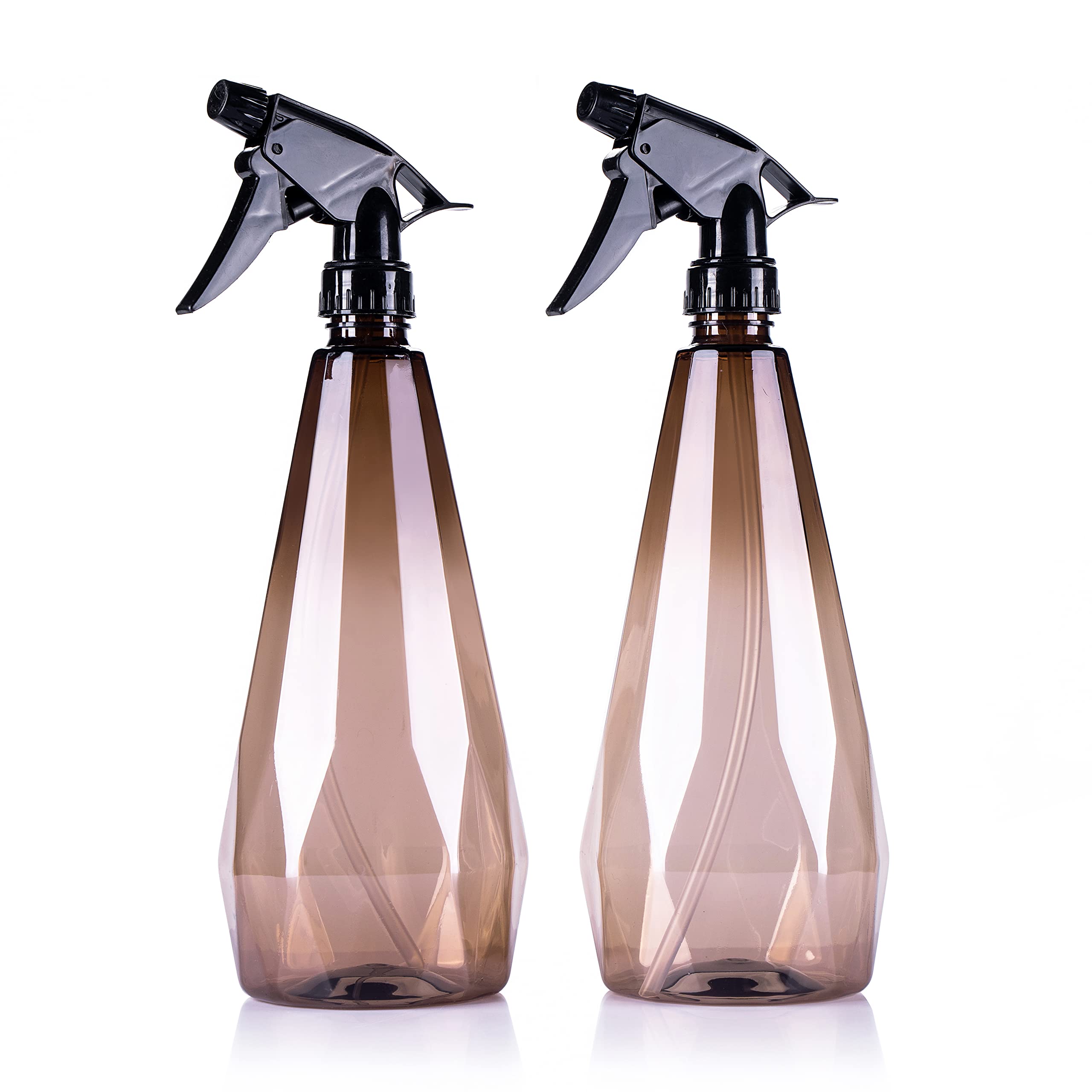 Amber Spray Bottle-Cleaning Spray Bottles,Healthy Plastic& 32 oz Spray Bottle For Hair&Hand&Clothe&Bathroom&Plant,Empty Mister Refillable Spray Bottles With ET,Essential Oil,Water,etc.(2 pack) (Amber)