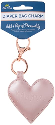 Itzy Ritzy Diaper Bag & Purse Charm, Keychain & Luggage Marker; Measures 6" Long & 3" Wide; Features Durable Clasp & Trendy Rose Gold Hardware, Blush