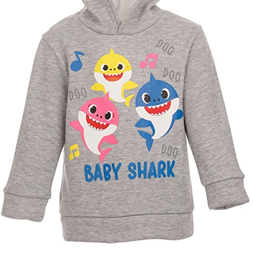 Pinkfong Baby Shark Toddler Boys Fleece Jogger Pullover Hoodie & Pants Set Grey 4T