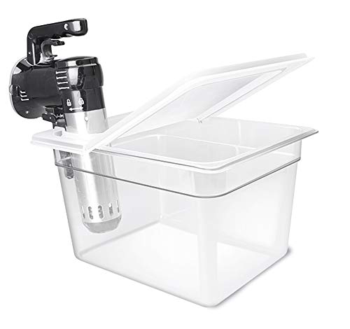 Everie Sous Vide Container 12 Quarts with Universal Collapsible Hinged Lid, Compatible with All Anova Models, Joule, Wancle, Instant Pot and Other Cookers, EVC-TY-PP