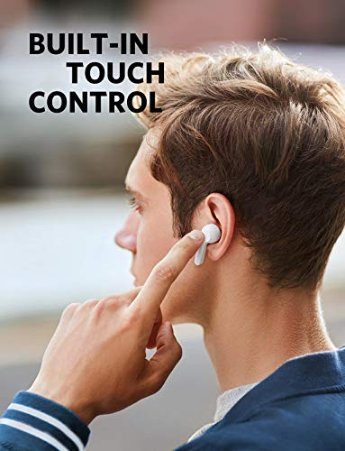 Soundcore Liberty Air True Wireless Earphones with Charging Case, Bluetooth 5, 28 Hour Playtime, Touch Control Earbuds, Graphene Enhanced Sound, Noise Cancelling Microphones and Secure Fit (White)