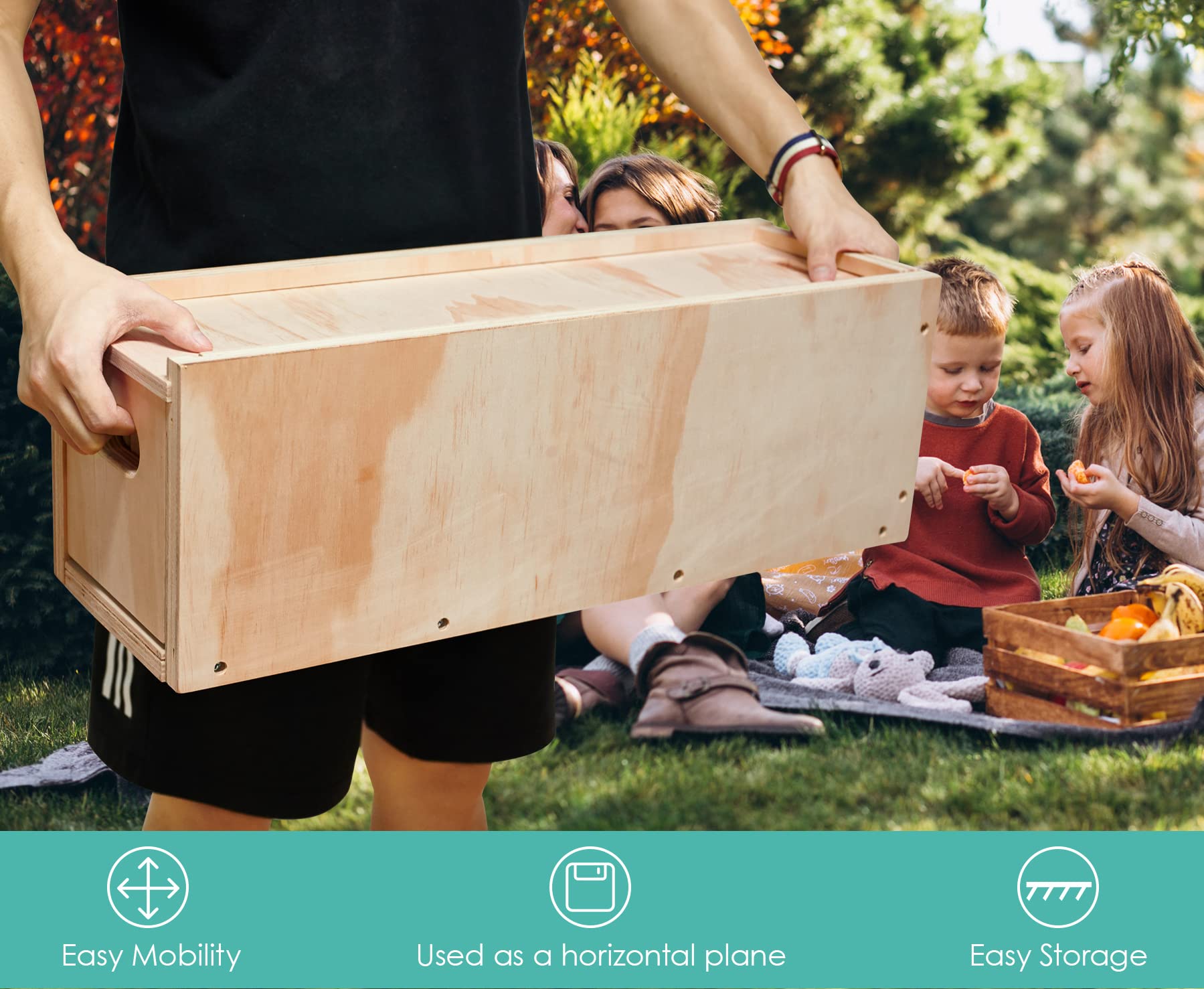 CELETOY Giant Stacking Game, Quick Set-up & Quick Storage Block Wooden Tower Game Set with Carrying Bag and Tumble Tower Box, Grows to Over 6ft, Lawn Games Backyard Outdoor