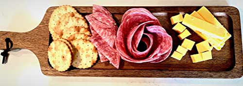 All Walnut Wood Cutting Board with handle dark walnut great for serving Deli Meats and Cheeses and all accompaniments for your parties and gatherings