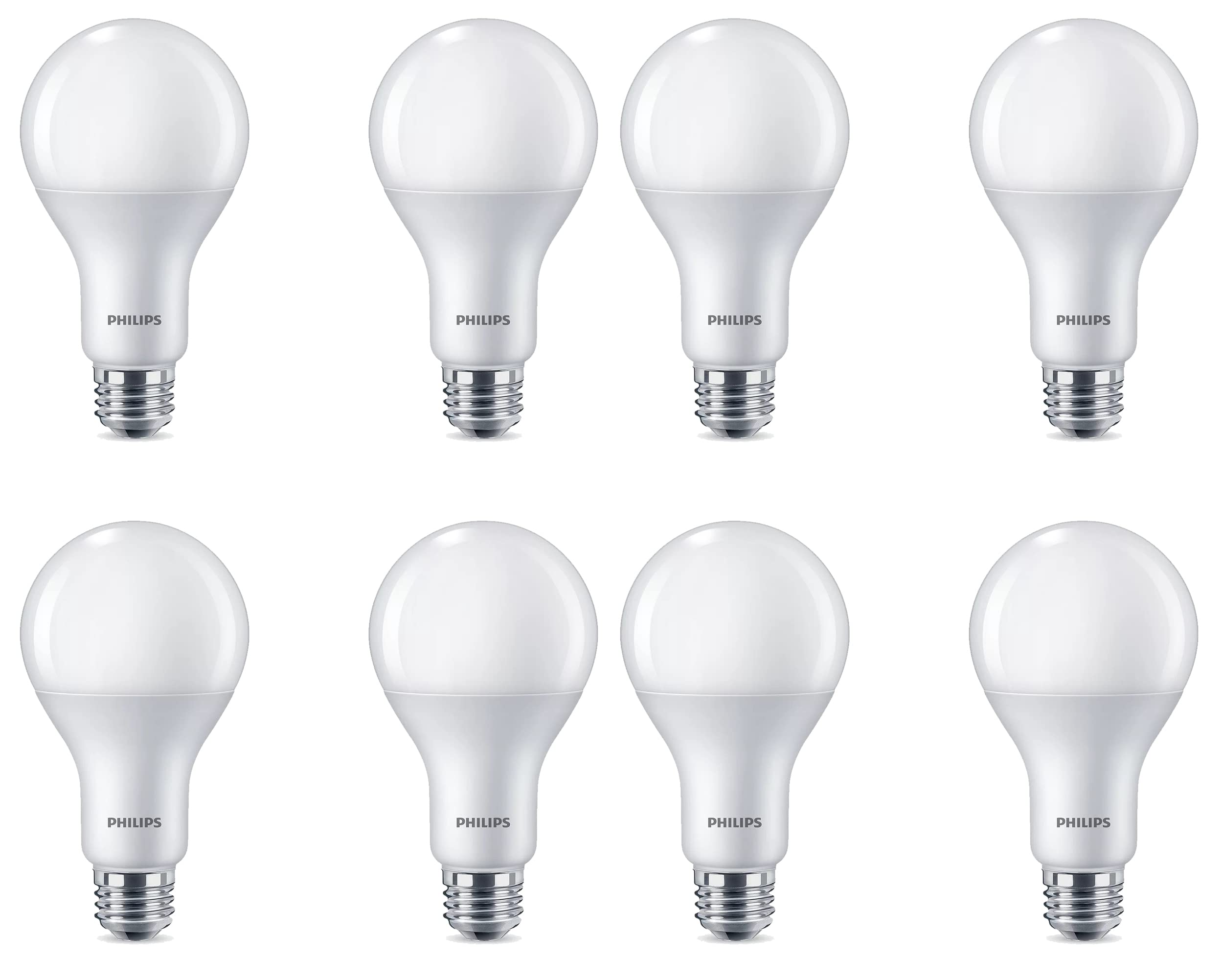 PHILIPS 554600 LED 16.6w (100w Equivalent) A21 Non-Dimmable Light Bulb - Daylight - 1500 Lumens - E26 Medium Base (8 Bulbs)