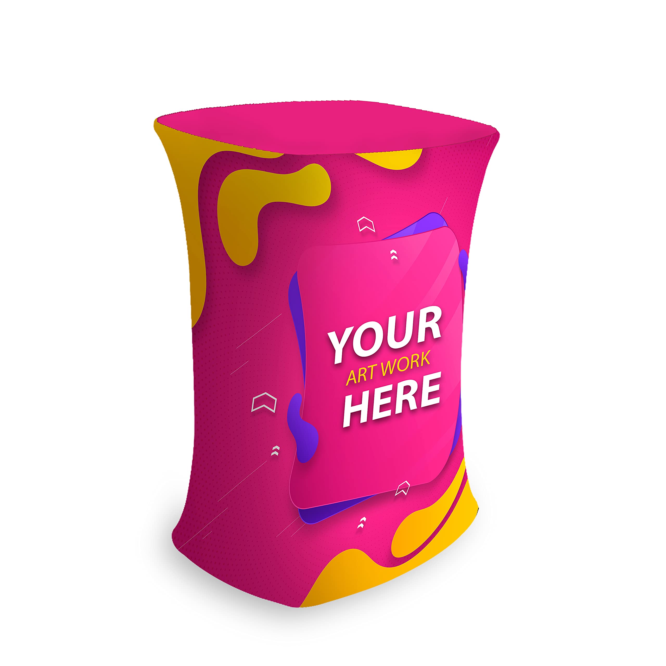 BannerBuzz, Fabric Pop Up Square Booth, Graphic with Hardware, 240 GSM, Tension Fabric, 32 mm Tube Diameter, 1440 DPI Dye-Sublimation Printing, Ideal for Trade Show, Exhibition (82.7” W X 39” H)