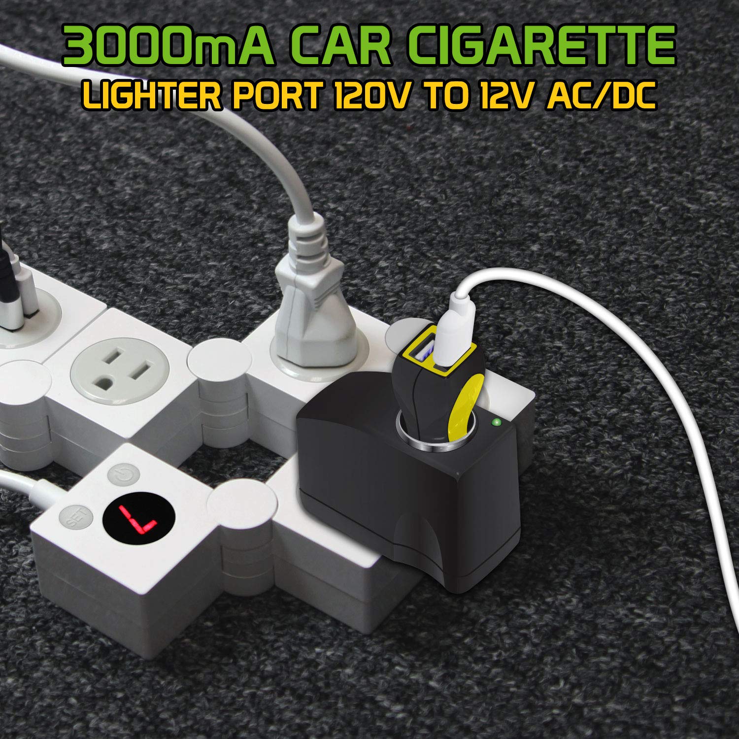 Cellet AC to DC 12V Output Converter. AC/DC Power 110V- 120V AC to 12V DC Car Cigarette Lighter Power Converter. AC to DC Female Adapter (Not for Air-Pump, Compressor, Vacuum Cleaner)