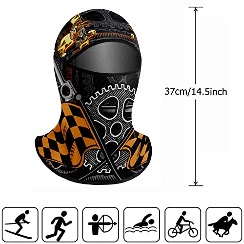Balaclava Face Mask Men Ski Mask with Beanie Design Motorcycle Cool Skull Sheisty Ghost Mask (SXR-04locomotive Gear ) Black