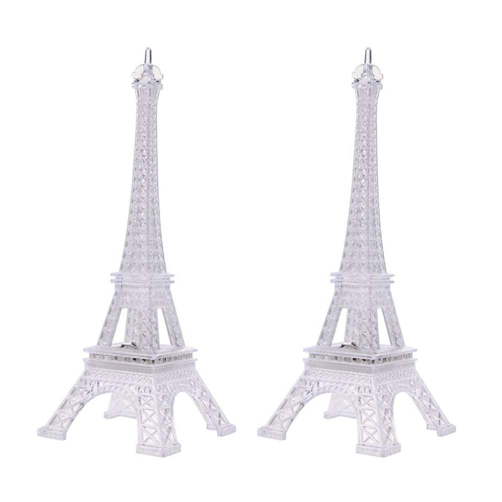 NUOBESTY 2pcs Eiffel Tower Night Lights LED Table Lamps RGB Color Changing Lamps Eiffel Tower Ornaments for Living Room Bedroom Nursery Room 136cm
