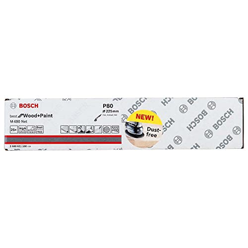 Bosch Professional set of 25 sanding sheets M480 Best for Wood and Paint (Wood and paint, Ø 225 mm, grit G120, Accessories for random orbit sander)