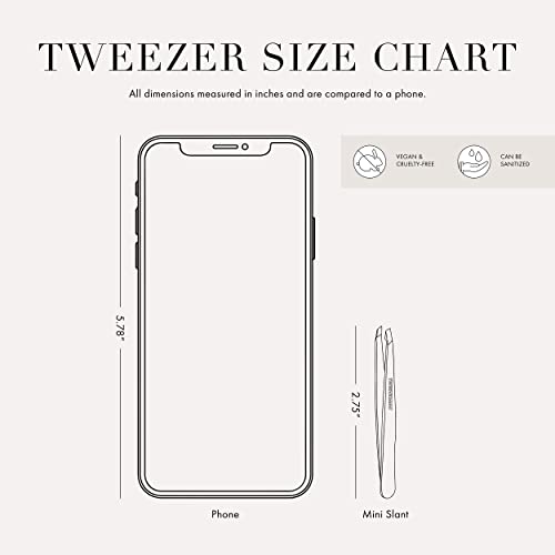 Tweezerman Mini Slant and Point Tip Tweezer - Tweezers Set for Eyebrows, Facial Hair, Ingrown Hairs