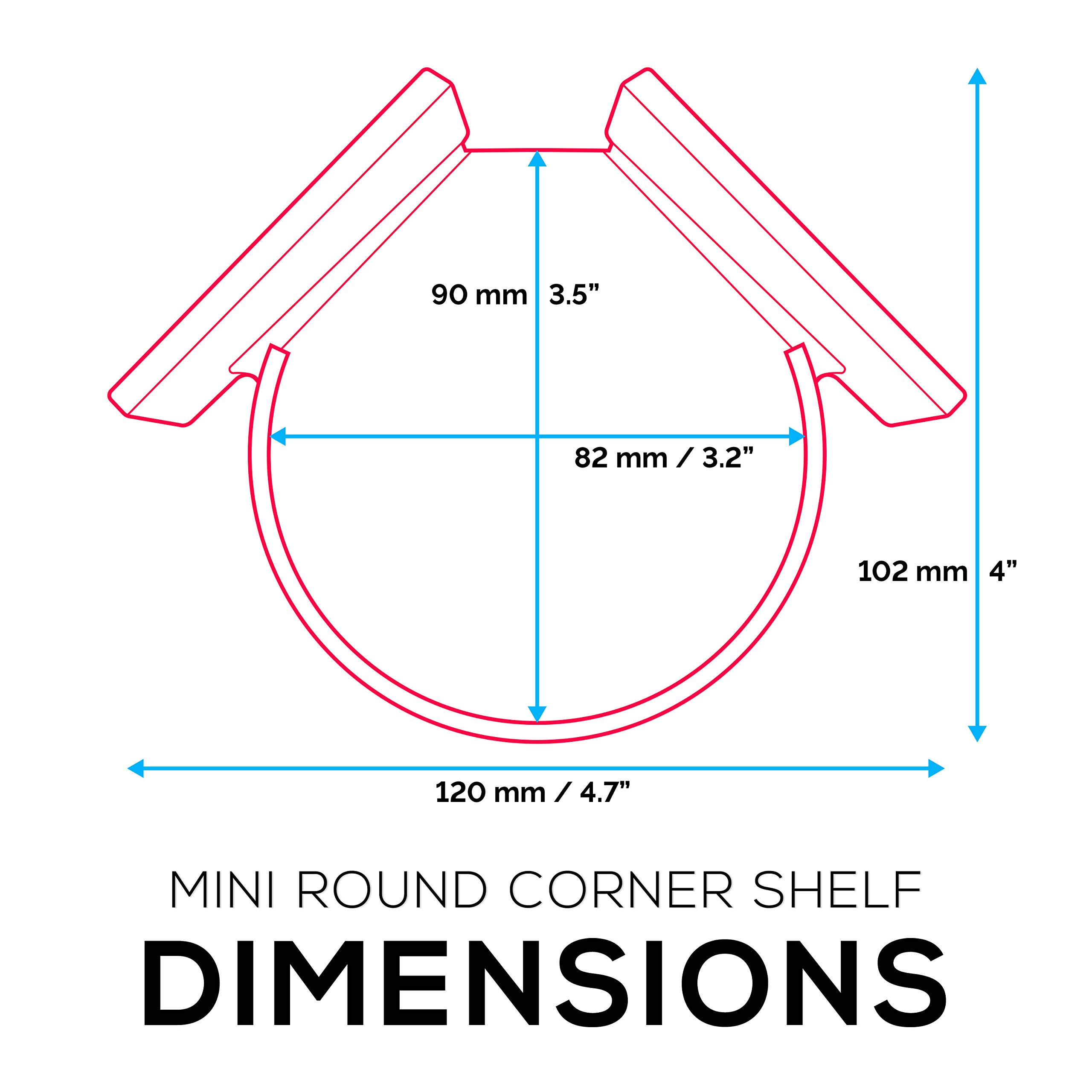 Mini Circular Corner Shelf Mount for Security Cameras, Baby Monitors, Speakers, Plants & More, Universal Holder, Strong Adheasive, No Mess, Screwless by Brainwavz (White)