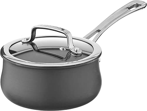 Cuisinart Contour Hard Anodized 1-Quart Saucepan with Cover,Black