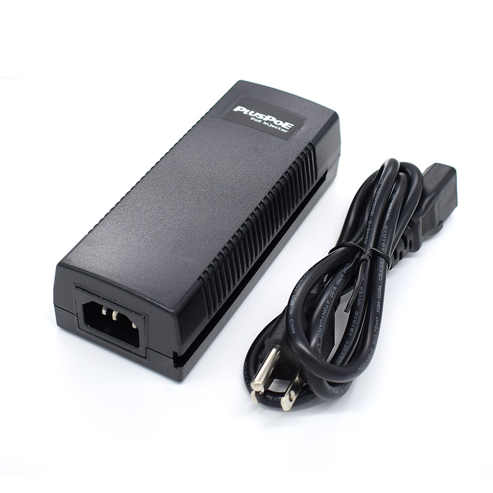 PLUSPOE 48 Volt Power Over Ethernet PoE Injector Adapter with 2-Ports PoE Out Max 48 watts for 2 IP Cameras, VOIP Phones or Access Points and Other 10/100M 802.3af Devices