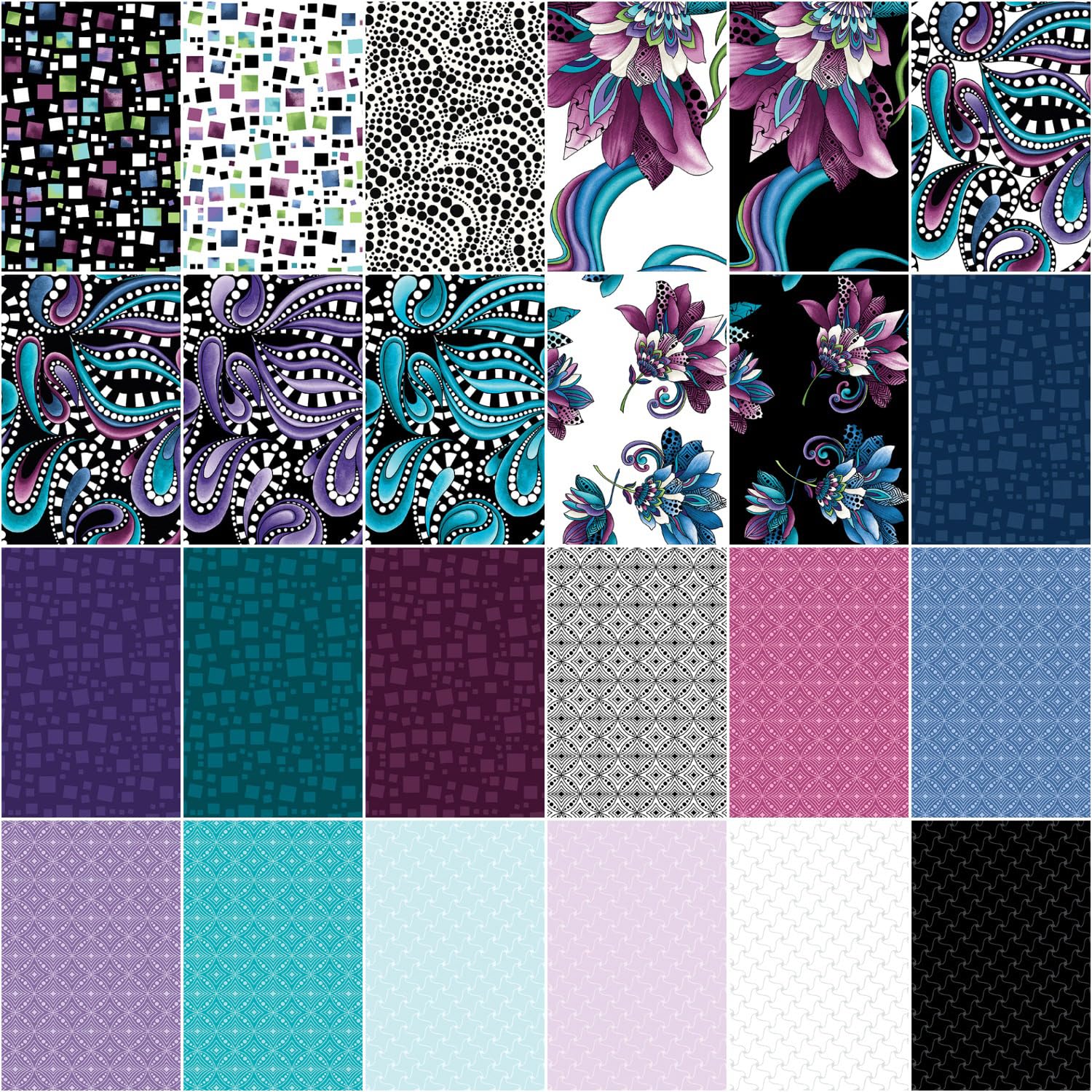 Ann Lauer Xanadu Strip-Pies 40 2.5-inch Strips Jelly Roll Benartex
