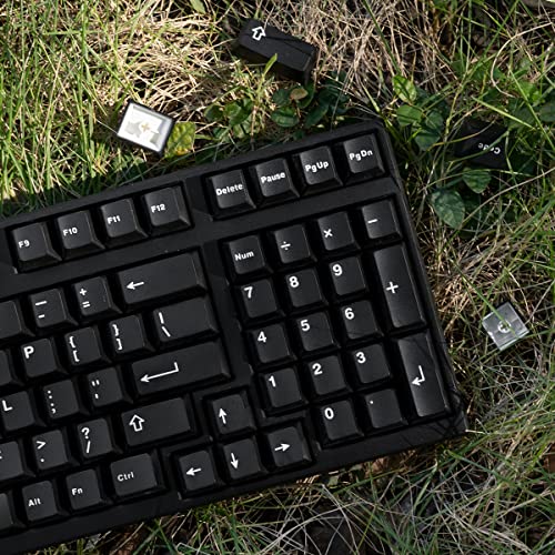 Black WOB Keycaps Doubleshot Cherry Profile 121 Keys Custom Minimalist Keycaps Set for 60% 65% 70% 75% 100% Cherry MX Gateron Kailh Switches Mechanical Keyboards