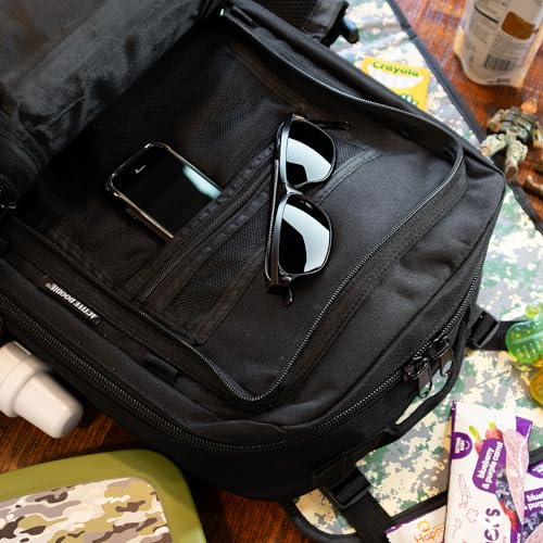 ActiveDoodie Dad Gear - Dad Diaper Bag for Men with Waterproof Changing Pad, Removable Dad Patches, Mens Diaper Bag, Black