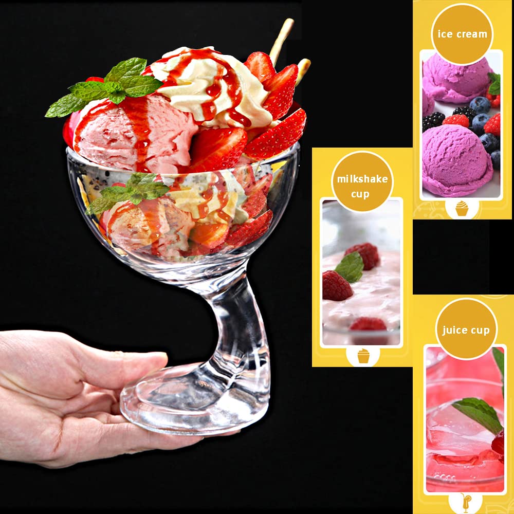 AEFPOYMXU Glass Dessert Cups set 4 Serving Bowls Ice Cream Sundae Punch Candy Snack Christmas Plates Small Appetizer Cute Salad Mini Bar Supplies Dish