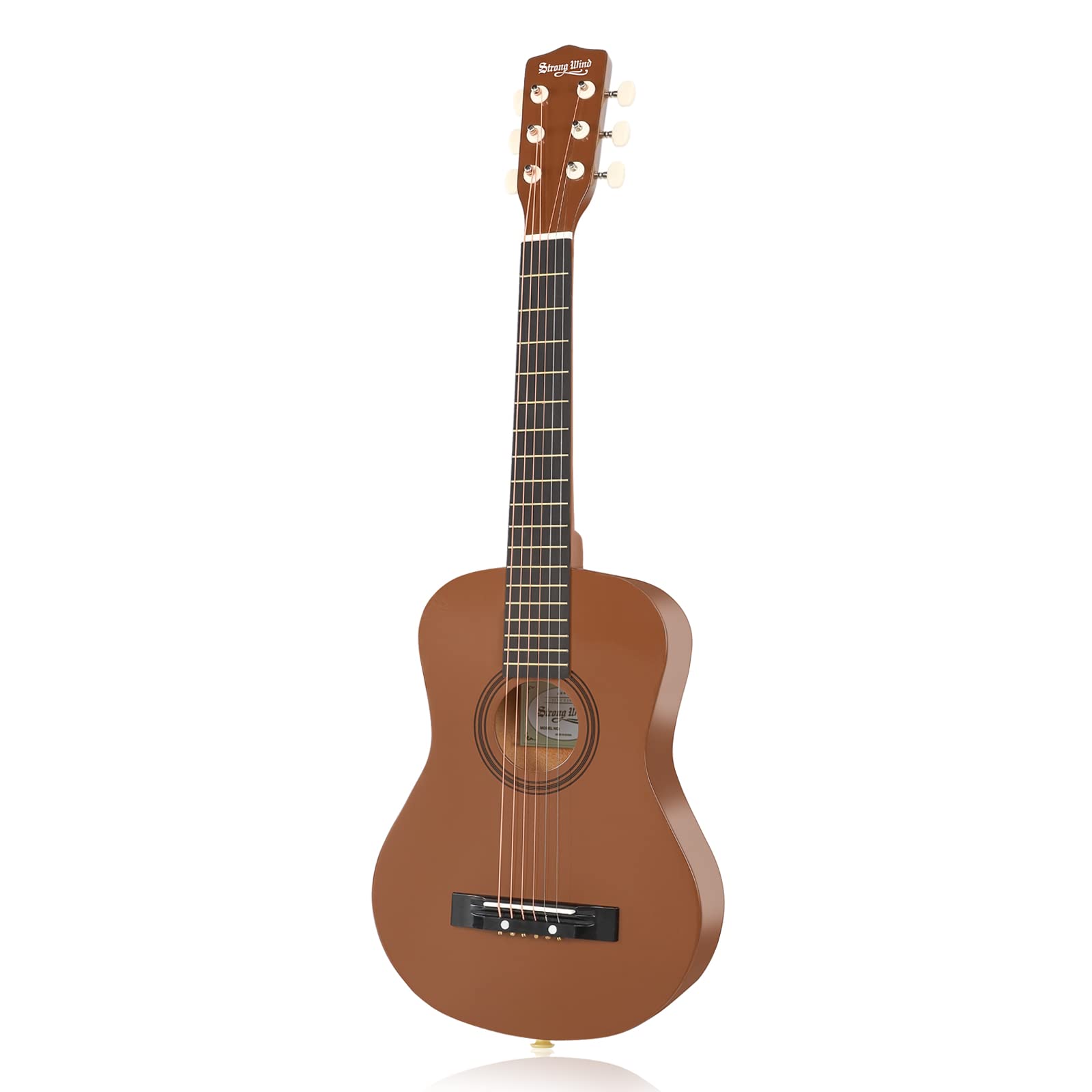 Childs Guitar STRONG WIND Guitar for Beginners Acoustic Kids Guitar 30" Steel Strings Wooden Guitar for Kids Students Girls Boys (Brown,No Bag)