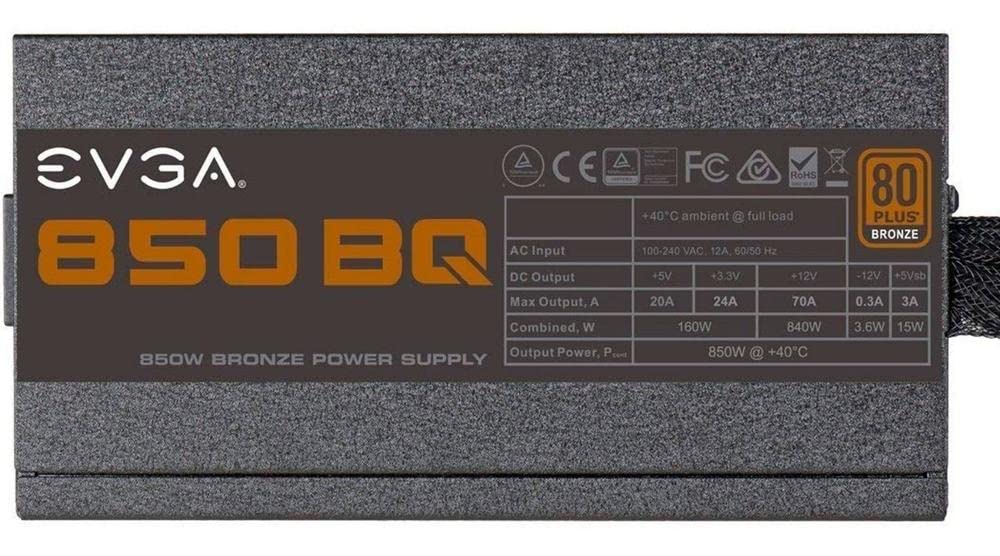 EVGA 850 Bq, 80+ Bronze 850W, Semi Modular, 5 Year Warranty, Includes Free Power On Self Tester, Power Supply 110-BQ-0850-V1
