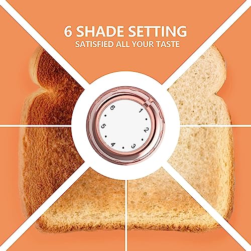 Evoloop 4 Slice Toaster, 1.5" Extra Wide Slots Stainless Steel Toaster with Warming Rack, 6 Shade Settings & Removable Crumb Tray, Bagel/Defrost/Reheat/Cancel, Long Slot Toaster for Croissants Bread