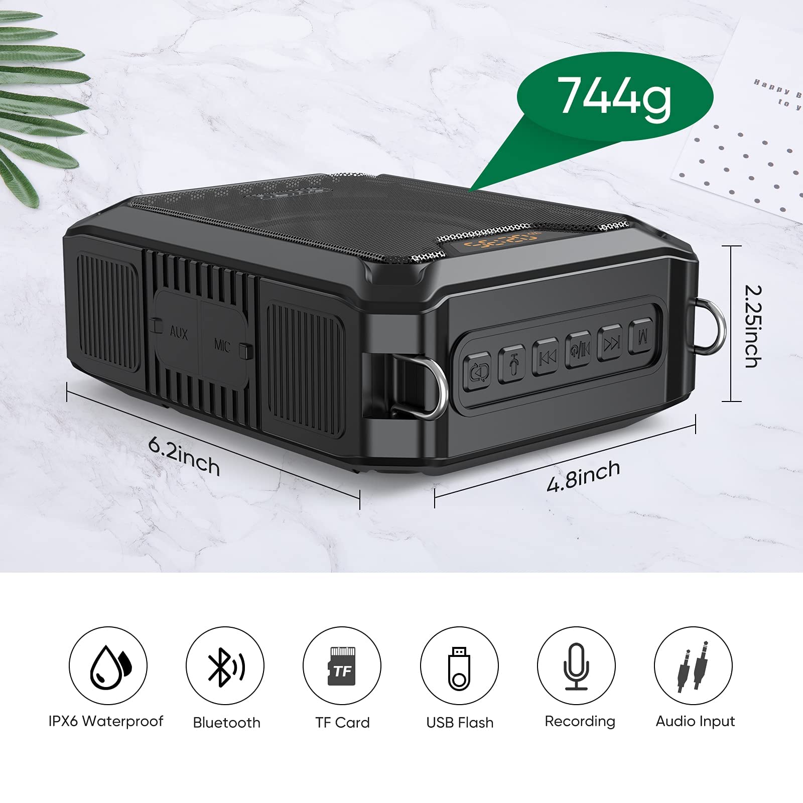 30W Voice Amplifier Wireless Microphone, SHIDU Classroom Microphone for Teachers Wireless Bluetooth Voice Speaker Portable PA Systems Speaker for Teachers,Classroom, Meetings and Outdoors