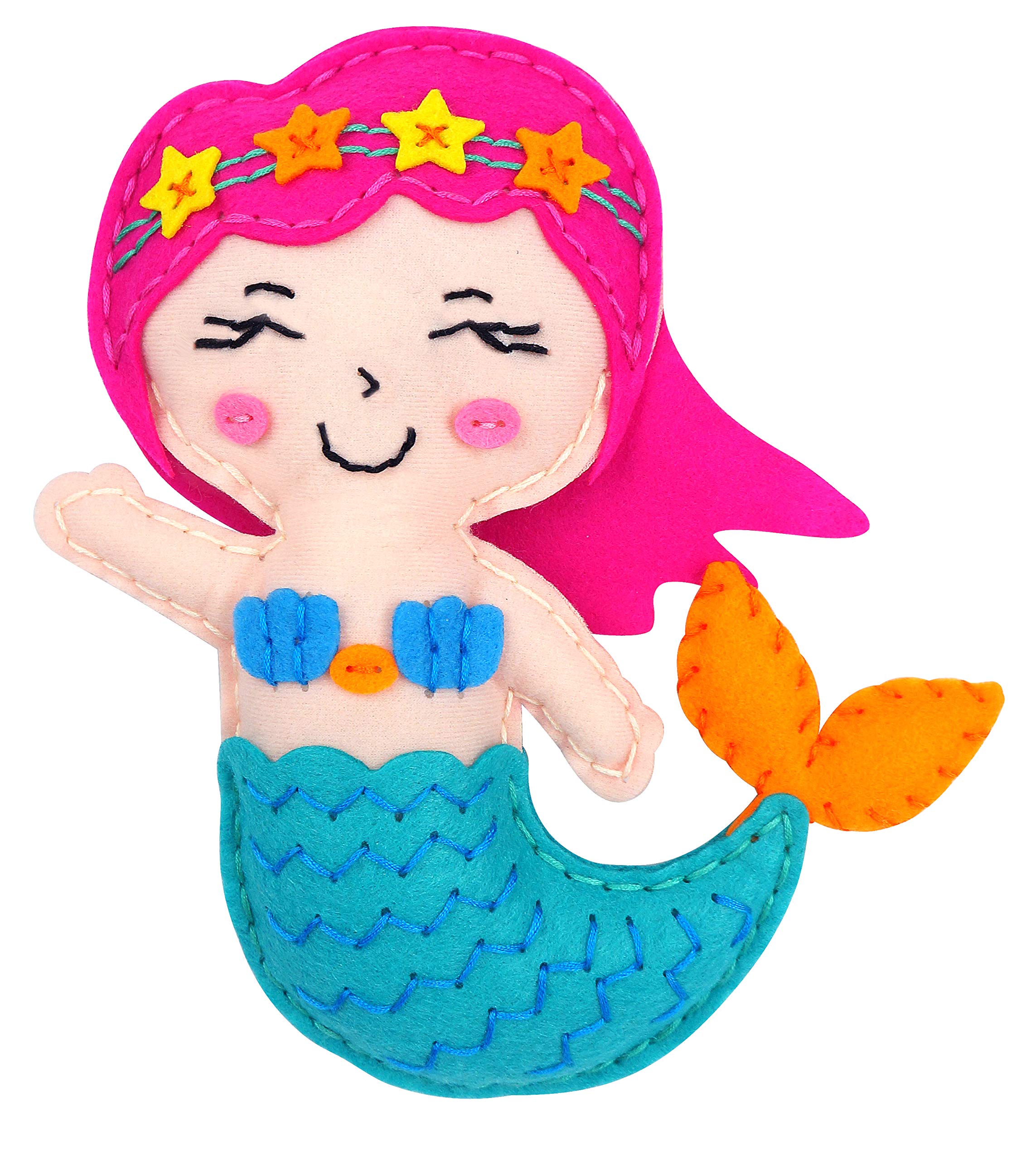 C.S. Kids My Mermaid Sea World 4-in-1 DIY Mega Kit for Kids (10 Arts and Crafts Projects: Sewing Kits for Doll and Keychain, Scratch Art, Diamond Art) Handcraft/Creative Art/DIY
