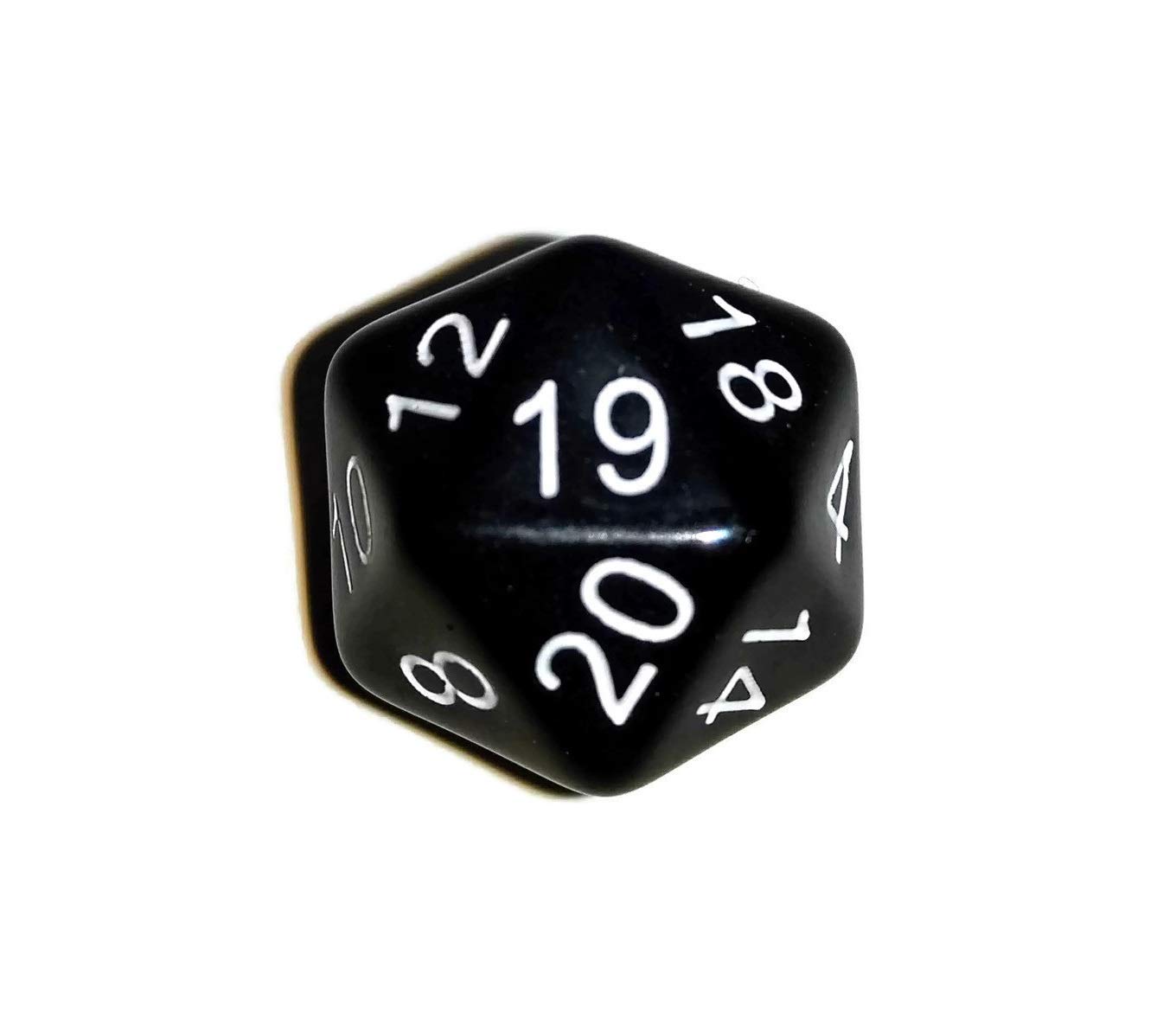 Black with White Numbers d20 Initiative Advantage Die for Role-Playing Games. 20 Sided RPG Dice