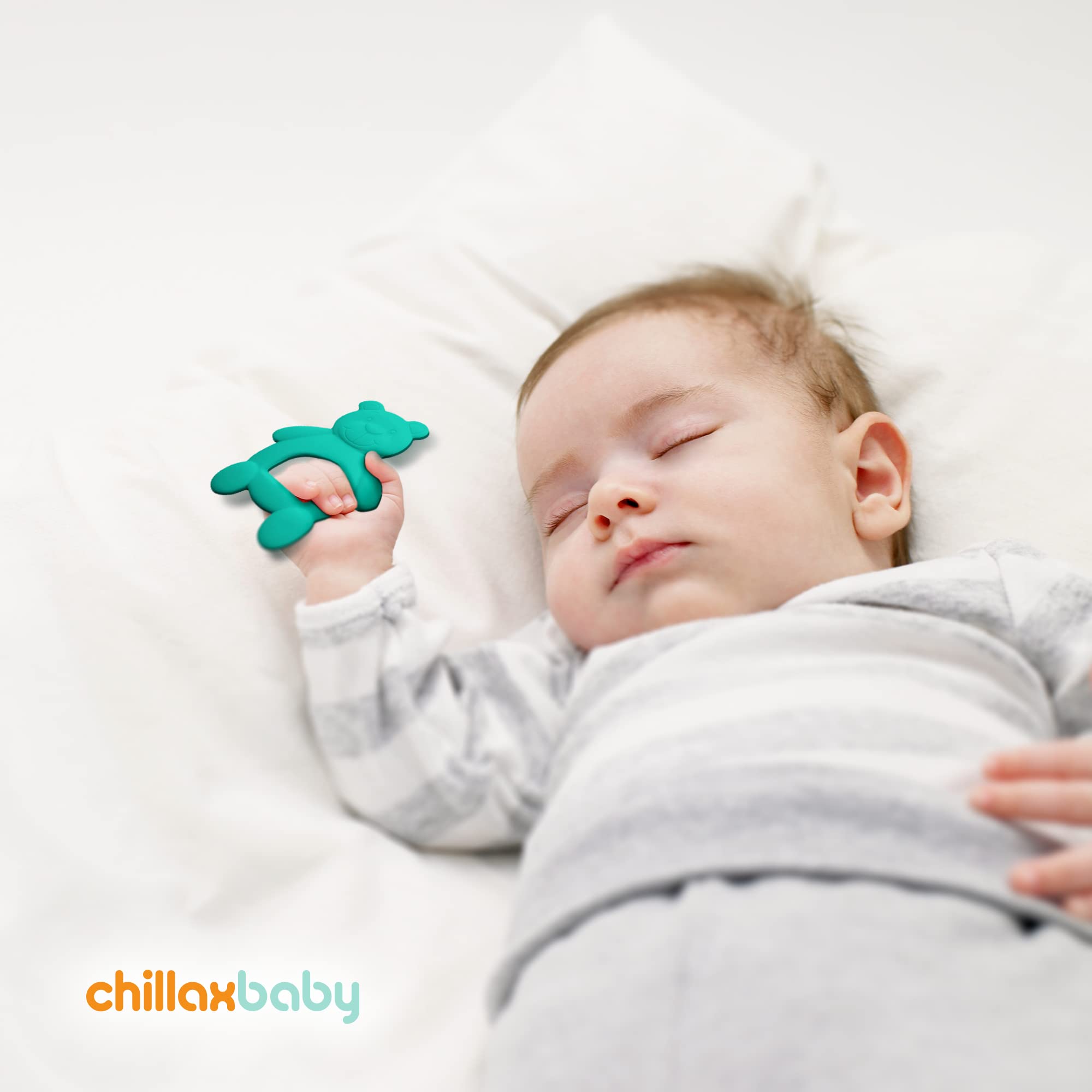 CHILLAX Teether Toys - Soothing Baby Teething Relief Toys, Helps Relieve Gum Pain - Soft, Easy-to-Grip, Non-BPA Silicone Teethers for Babies - Dishwasher-Safe - Shower Gifts for Infants 3+ Months Old