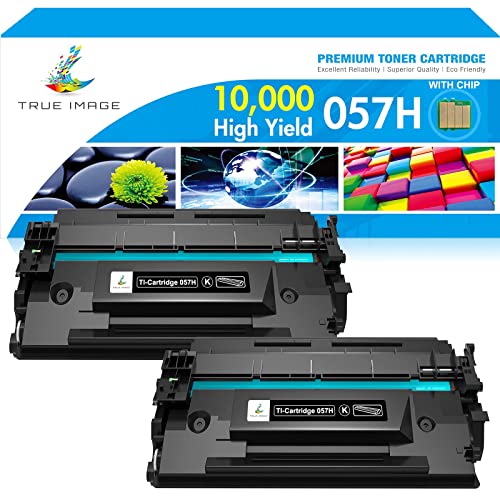 TRUE IMAGE Compatible Toner Cartridge Replacement for Canon 057H 057 CRG-057H Work with ImageCLASS MF445dw LBP226dw MF448dw LBP227dw LBP228dw MF449dw MF445 Laser Printer Ink (Black, 2-Pack)