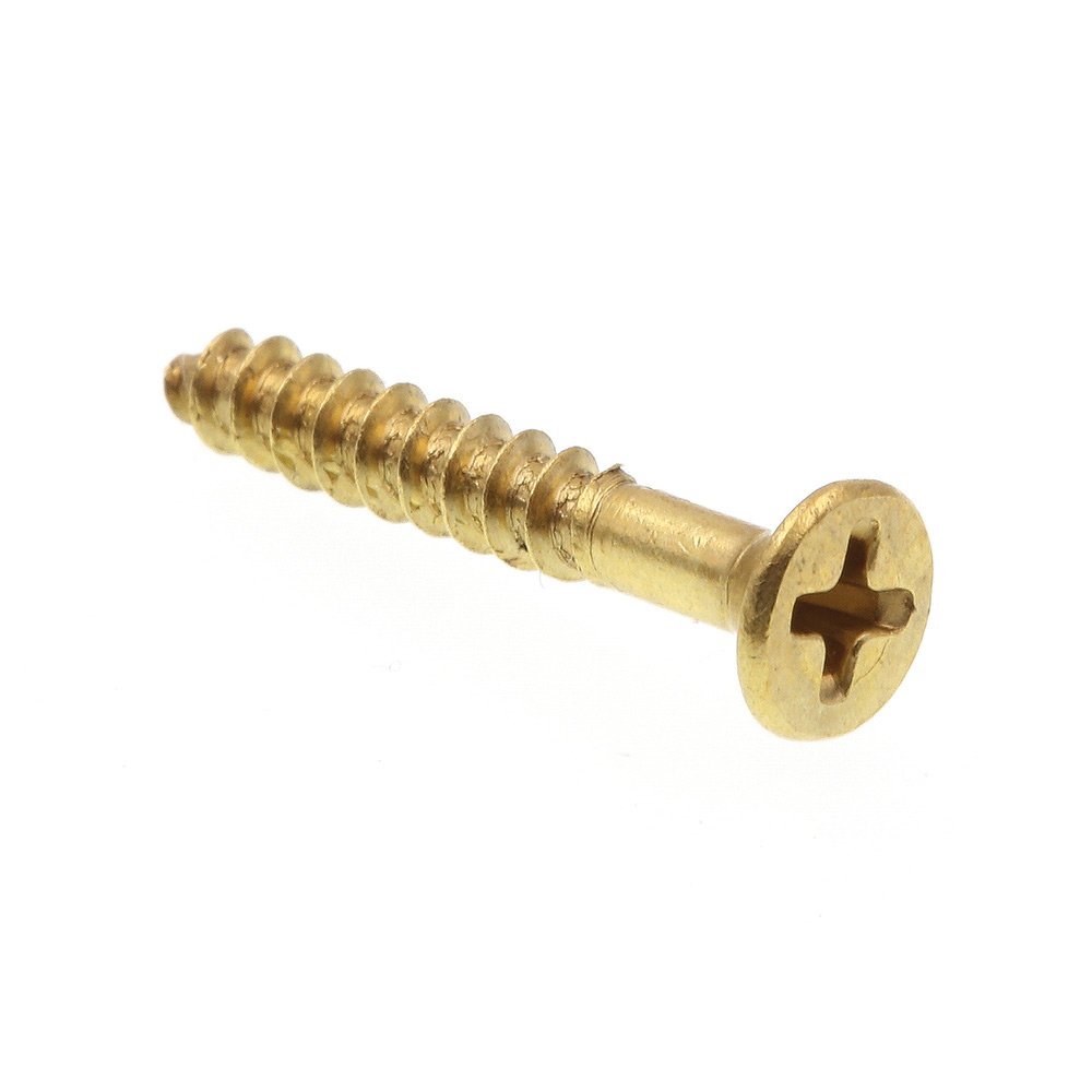 Prime-Line 9034311 Wood Screw, Flat Head Phillips, #4 X 3/4 in, Solid Brass, Pack of 25