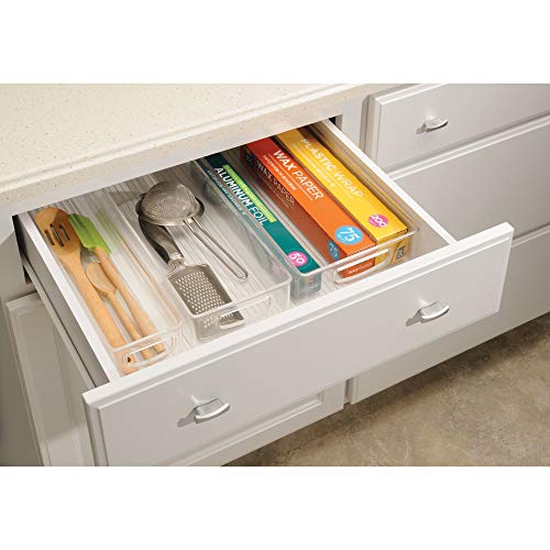 iDesign BPA-Free Plastic Pantry and Kitchen Storage, Freezer and Fridge Organizer Bin with Easy Grip Handles β 16β x 8β x 3β, Clear