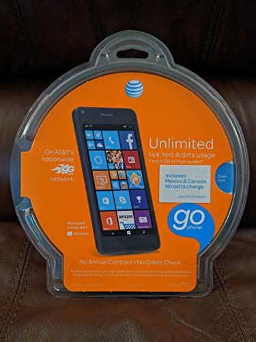Lumia 640 4G LTE Smartphone, 6764A with 8GB Memory Cell GoPhone - Black - Compatible with Microsoft Nokia 8.1 Phones -Carrier Locked to AT&T Wireless