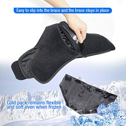 ARRIS Ice Pack Wrap for Ankle, Soft Foot Brace with Reusable Flexible Gel Pack for Heel Injuries, Bursitis, Pain Relief, Plantar Fasciitis, Achilles Tendonitis and Ankle Sprain, Swelling
