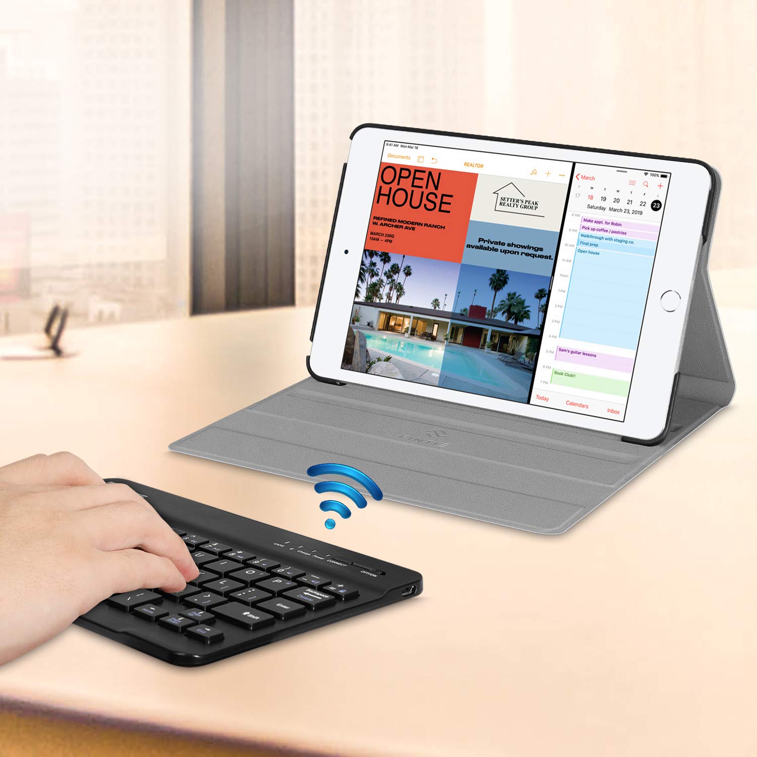 Fintie Keyboard Case for iPad Mini 5th Generation 2019 - Slim Shell Stand Cover with Magnetically Detachable Wireless Bluetooth Keyboard for 2019 iPad Mini 5 7.9", Black