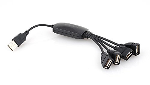 ISO TRADE Flexible Distributor USB 2.0 Hub 4 Port Cable 4 Way to 480 Mbps Adapter 842