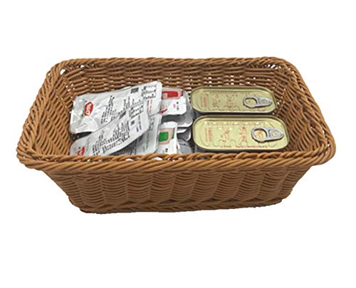 Teng Lang 12" Wicker Bread Basket, Woven Tabletop Food Fruit Vegetables Serving, Restaurant Serving Basket (12X8X4 inch)