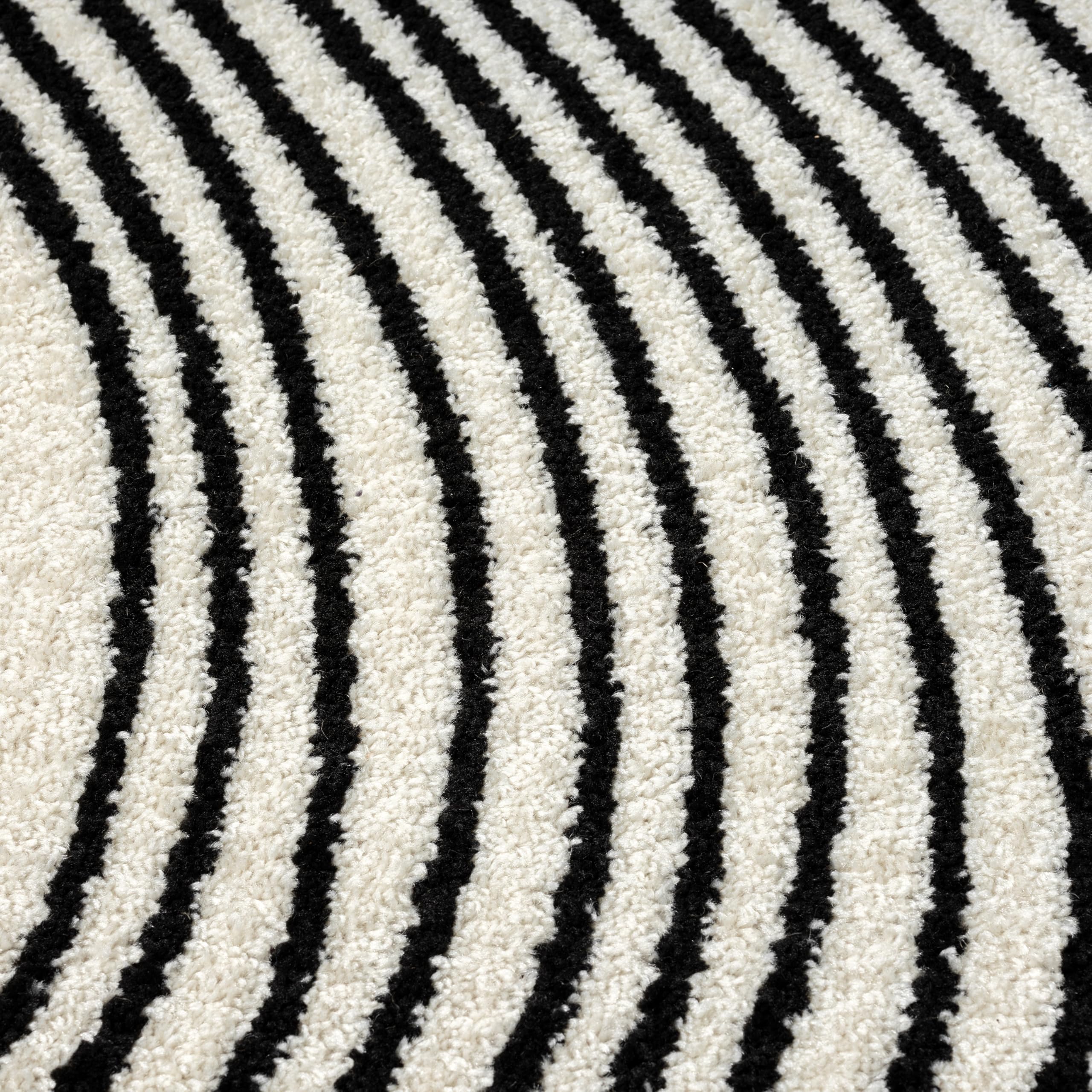 Abani Nuevo Beige Black Swirls Modern Area Rug 8' x 10' for Living Room, Bedroom - Abstract Design - Durable & Easy to Clean